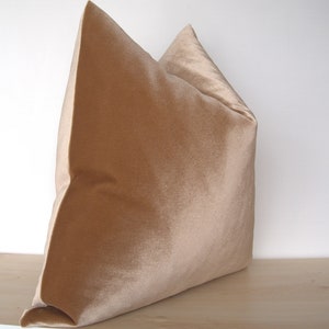Luxury Shiny Camel Velvet Pillow Cover, Soft Camel Velvet Pillow ...