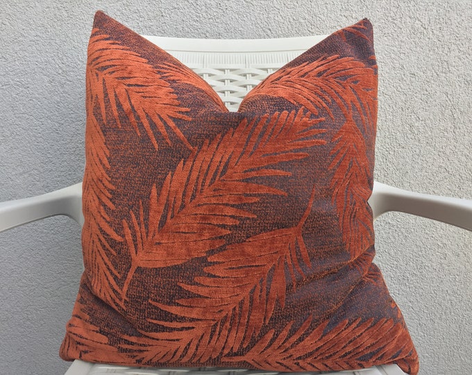 Deep Brick Puffy Boucle Pillow Cover, Textured Boho Pillow Cushion ...