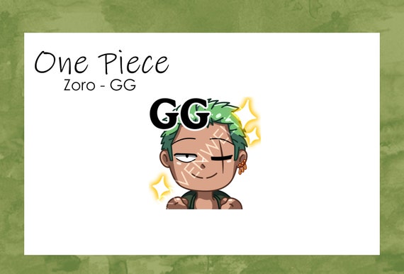 Twitch emote Zoro GG Anime twitch emote stream emote chibi - Etsy France