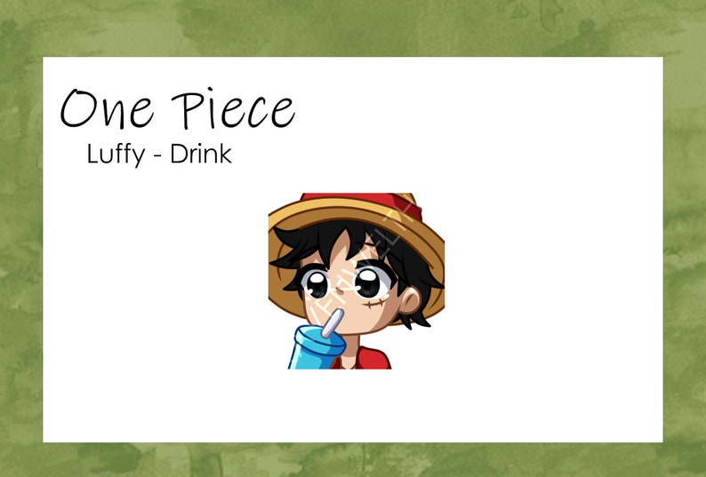 Twitch Emote Luffy Drink Anime Twitch Emote Stream Emote - Etsy