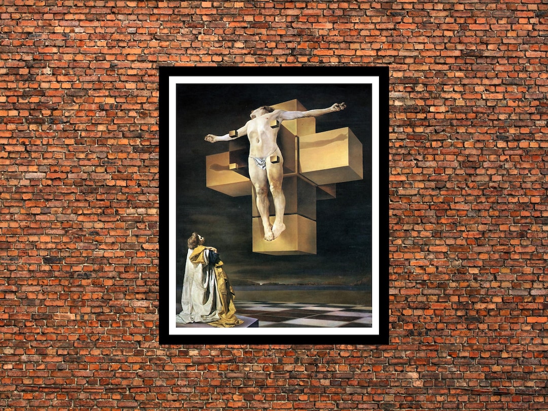Crucifixion Hypercube by Salvador Dali. Vintage Art Print Poster ...