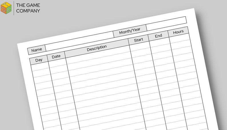 Daily Time Sheet Log | Printable Daily Timesheet Log | A4 Size Digital ...
