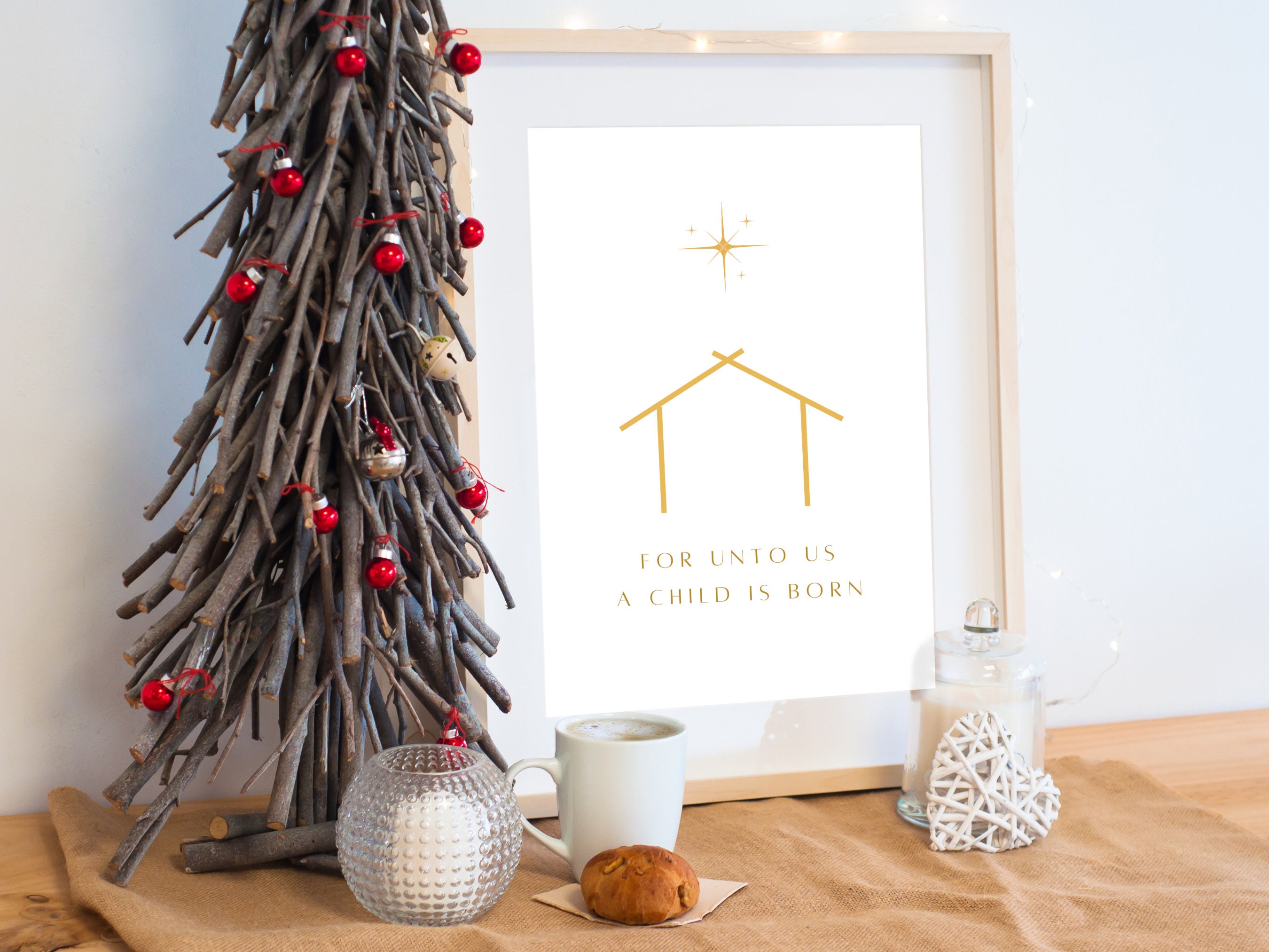 Nativity Wall Art Printable Nativity Christmas Card Nativity Printable ...