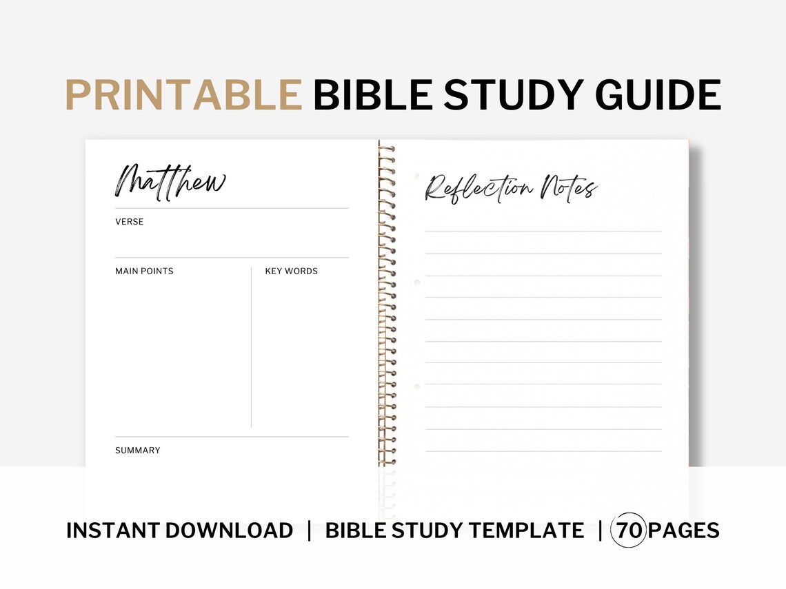 Printable Bible Study Guide | Minimalist Template | Instant Download ...