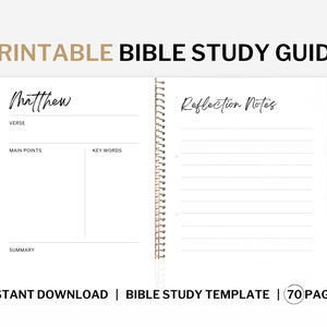 Printable Bible Study Guide | Minimalist Template | Instant Download ...