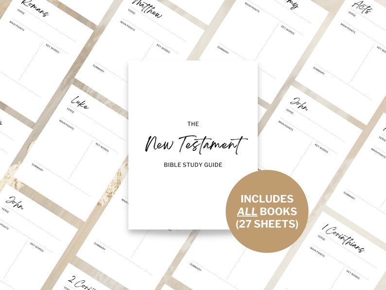 Printable Bible Study Guide | Minimalist Template | Instant Download ...