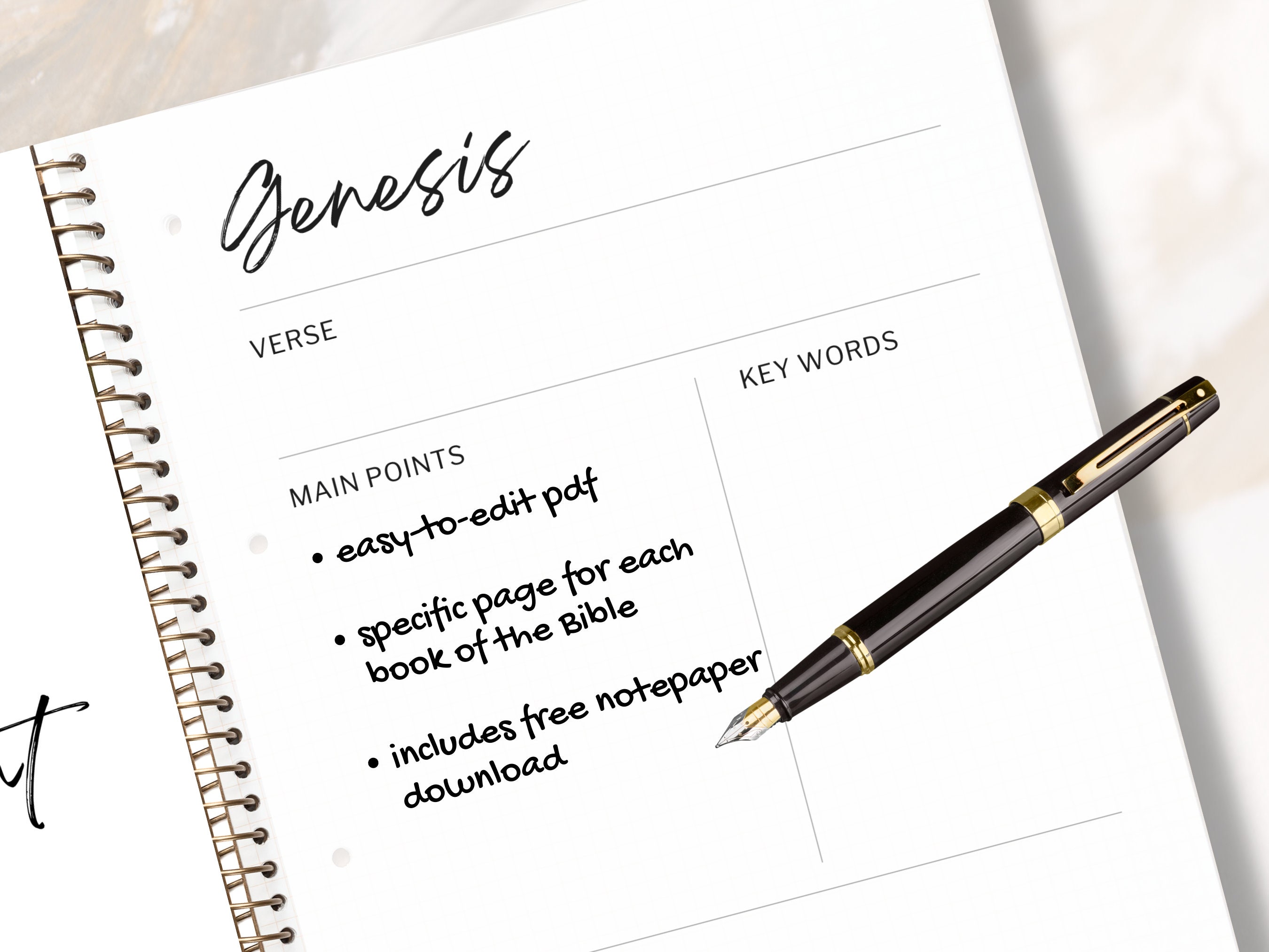 Printable Bible Study Guide | Minimalist Template | Instant Download ...