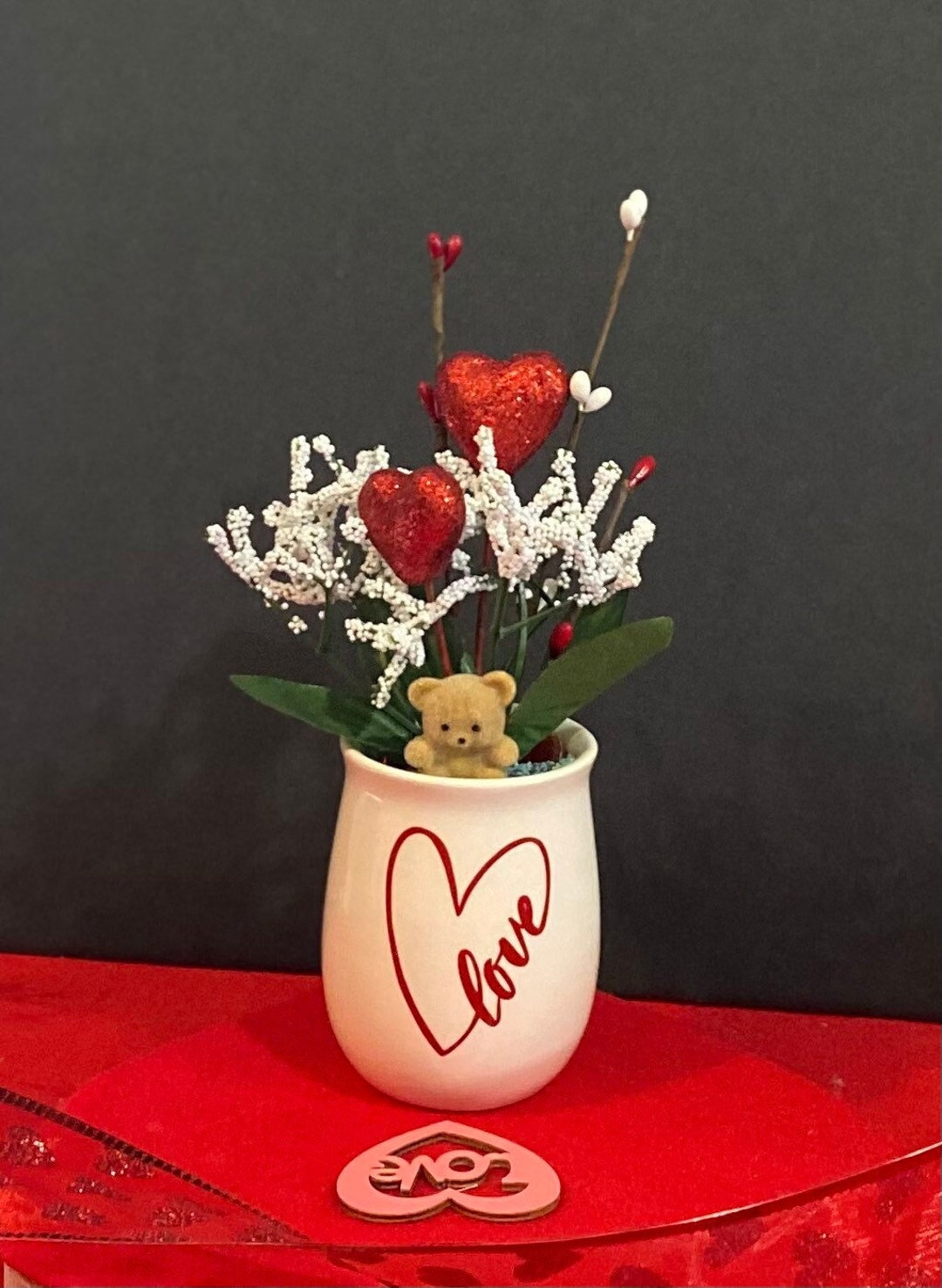 Adorable Mini Valentines Day Arrangement Mini Bear: A Little Love ...