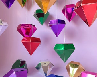 3D Diamond Gift Box Paper Craft Template Diamond Gift Box - Etsy