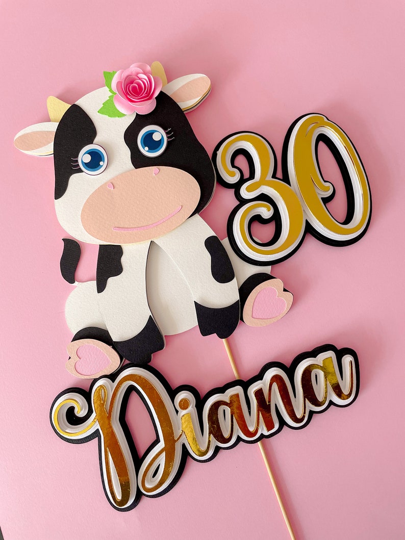 Little Cow Cake Topper Template - Etsy