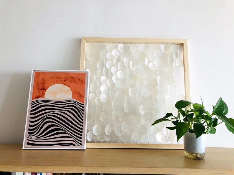 Natural Capiz Shell Framed Wall Decor - Etsy