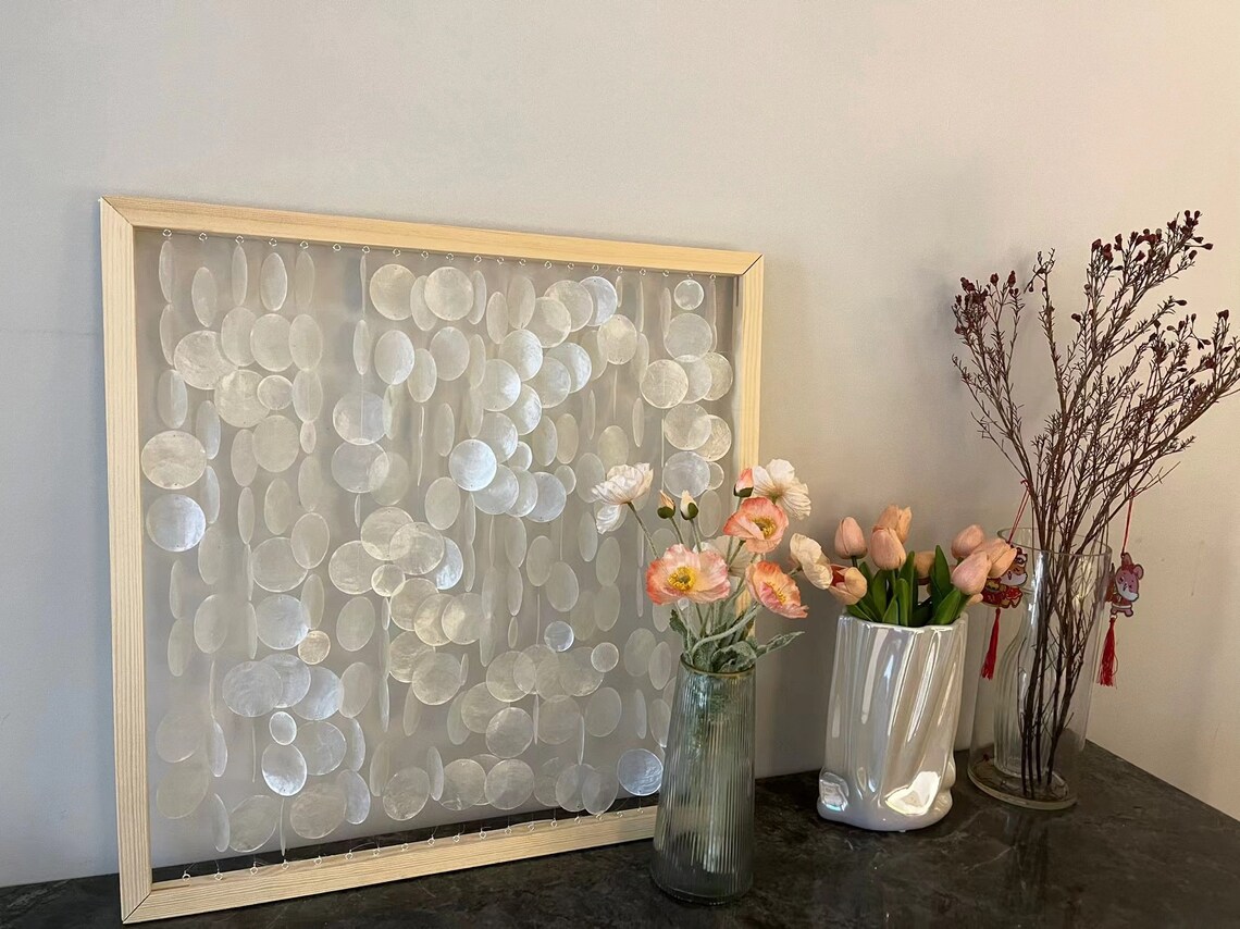 Natural Capiz Shell Framed Wall Decor - Etsy