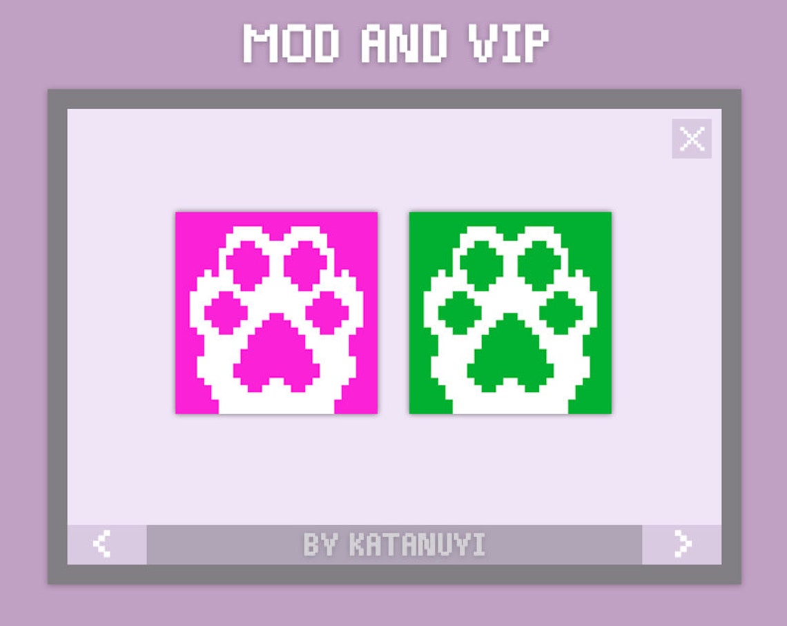 Mod Badge & VIP Badge Cat Paw Custom Badges for Twitch - Etsy