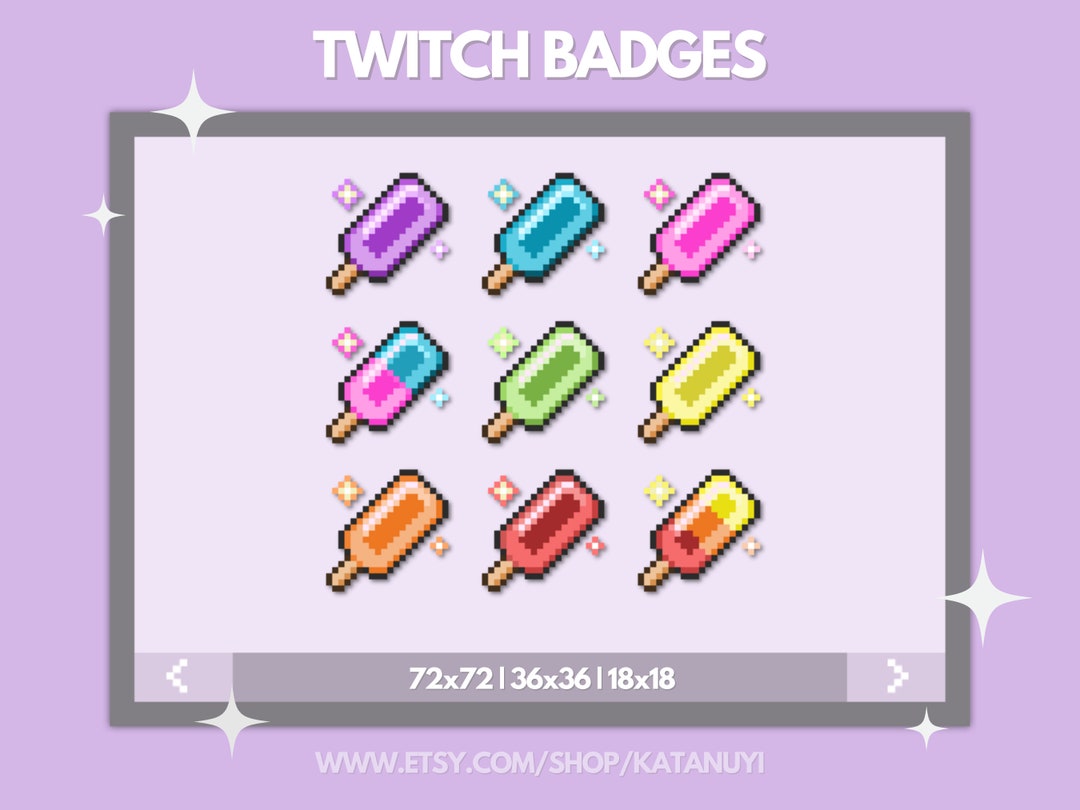 Cute Pixel Popsicles Sub/bit Badges for Twitch, Discord Food Pixel Sub ...
