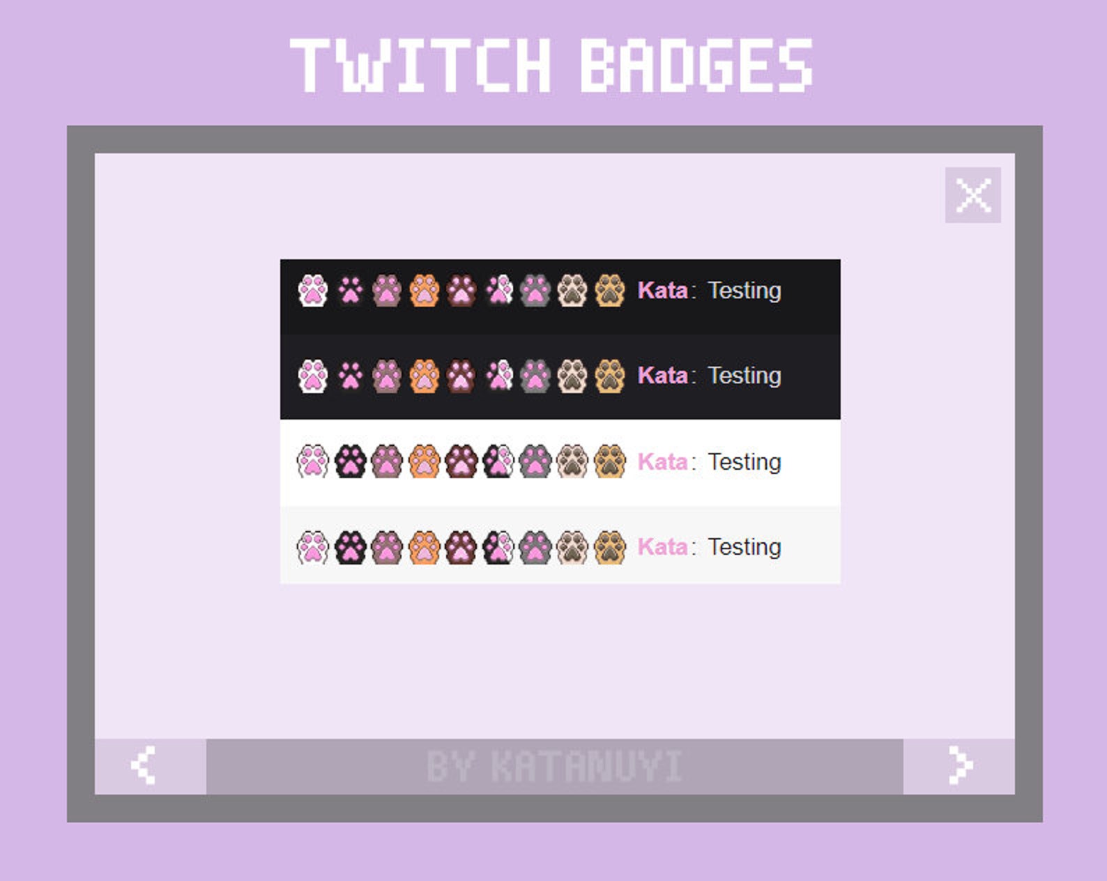 Cat Paw Pixel Art - Subscriber / Bit Badges for Twitch | Cute | Pixel ...