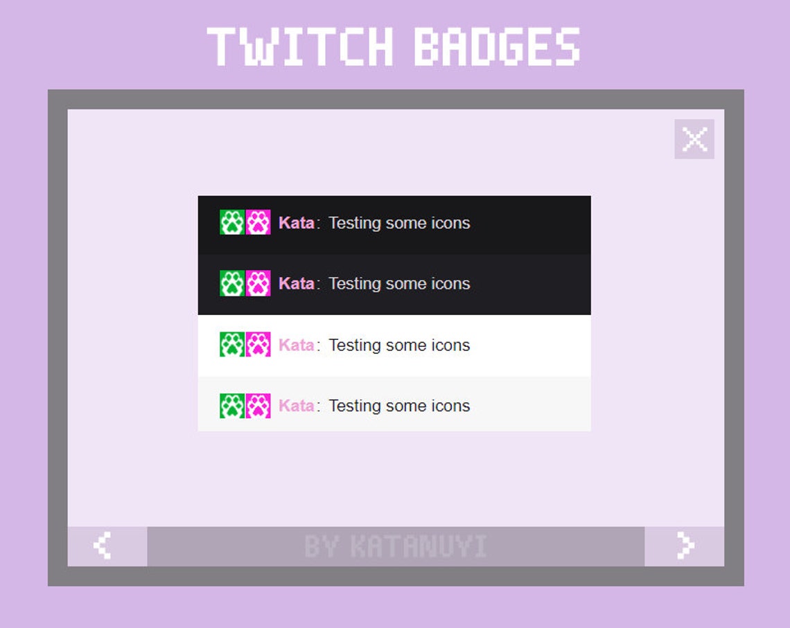 Mod Badge & VIP Badge Cat Paw Custom Badges for Twitch, Subscriber ...