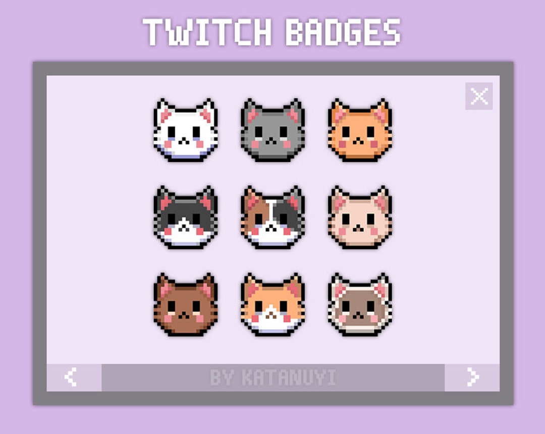 Cat Pixel Sub Badges / Bit Badges for Twitch Cute Pixel - Etsy