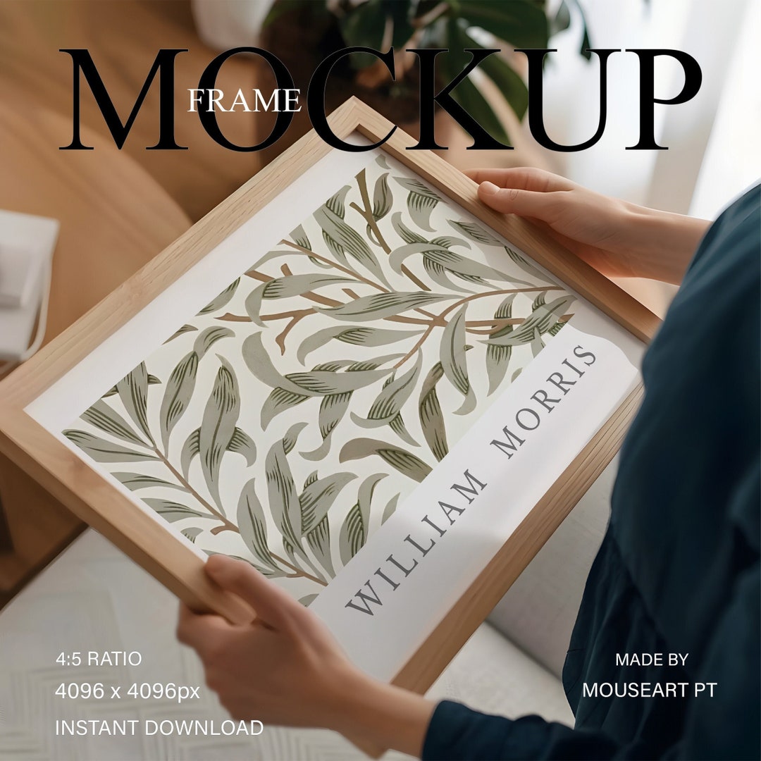 Horizontal Frame Mockup With Person, Woman Holding Landscape Frame Mock ...