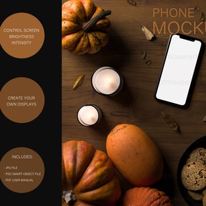 Halloween iPhone Mockup, Fall iPhone Mockup, Phone Mockup, Smart Phone ...
