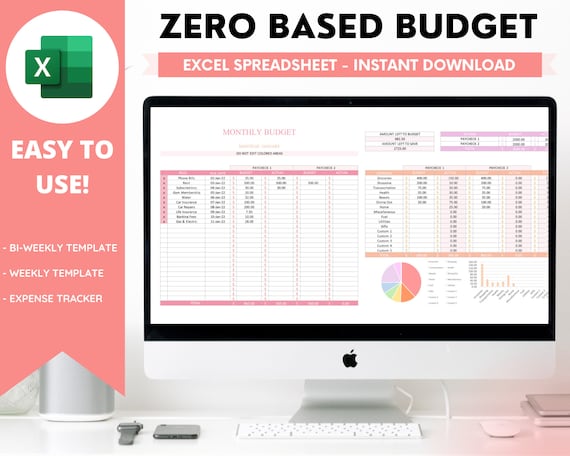 Zero Based Budget Spreadsheet Microsoft Excel Personal - Etsy