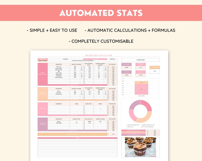 Recipe Cost Calculator, Product Pricing, Profit Margin Tracker ...