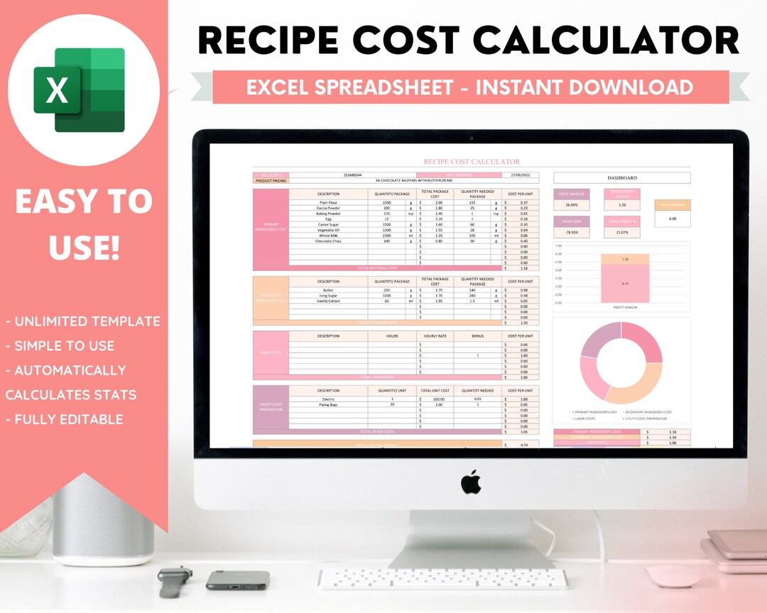 Recipe Cost Calculator, Product Pricing, Profit Margin Tracker ...