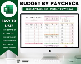 Monthly Budget Spreadsheet Expense and Budget Tracker Simple Excel ...