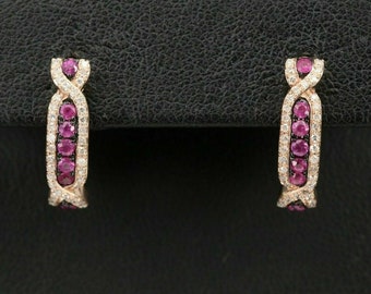 Lab Created Ruby Earrings - Etsy