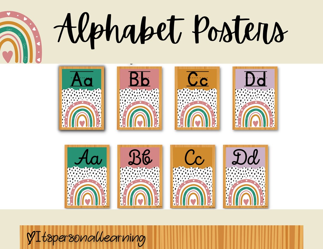 Boho Rainbow Love Boho Rainbow Alphabet Posters Boho - Etsy France