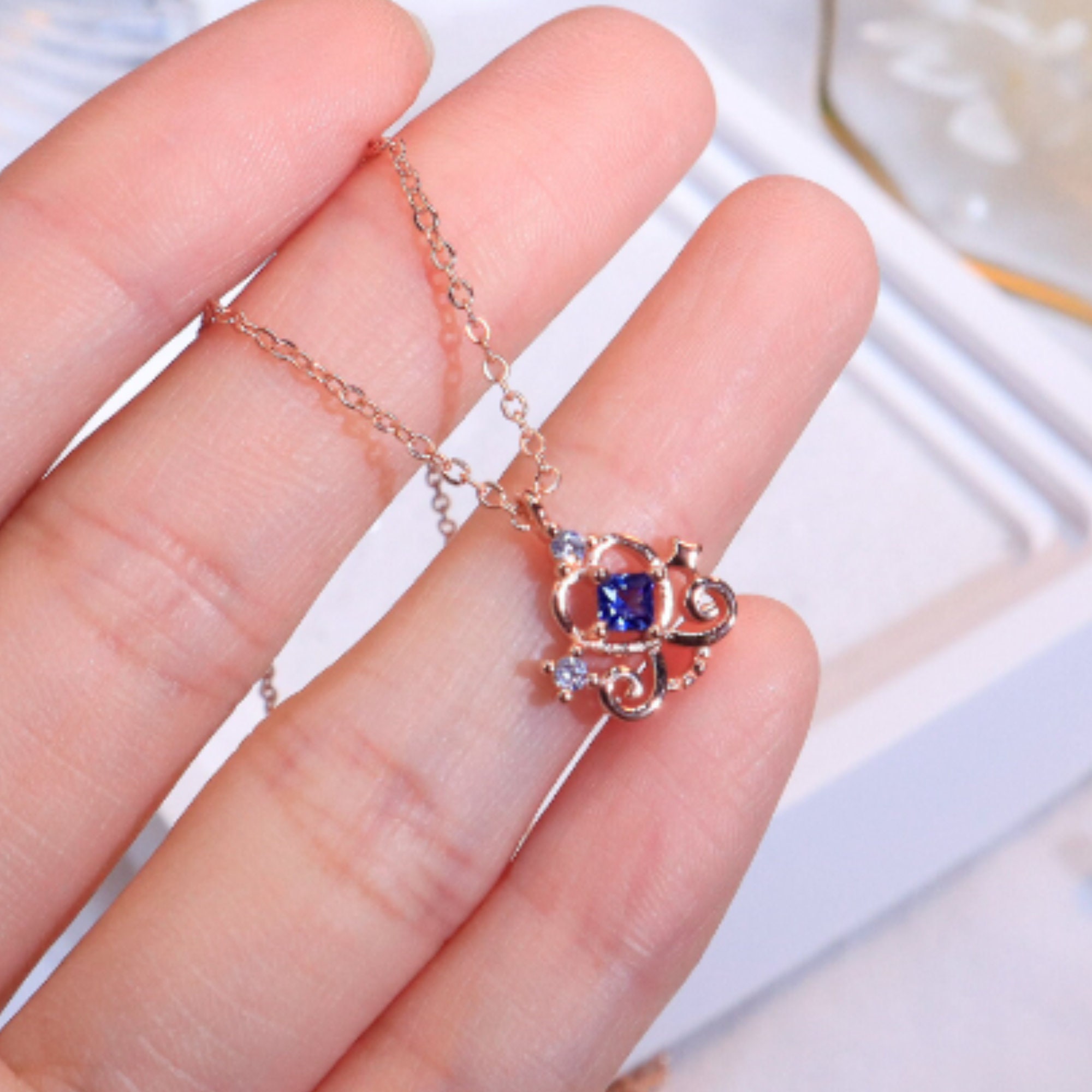 Cinderella Princess Jewelryprincess Jewelry Setblue Dainty - Etsy