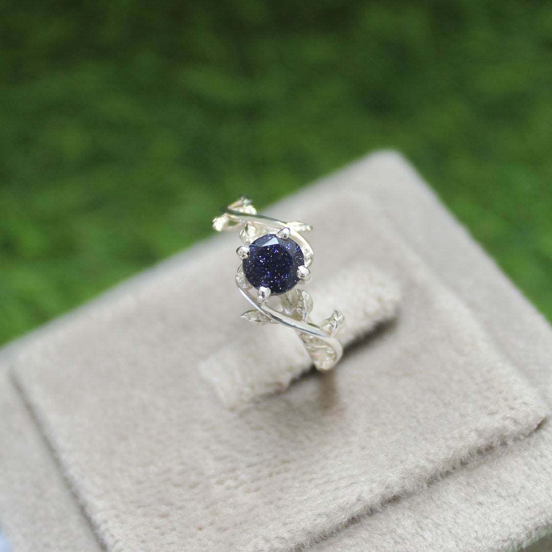Handmade Sterling Silver Lab Sandstone Ring: Twisted Vine - Etsy