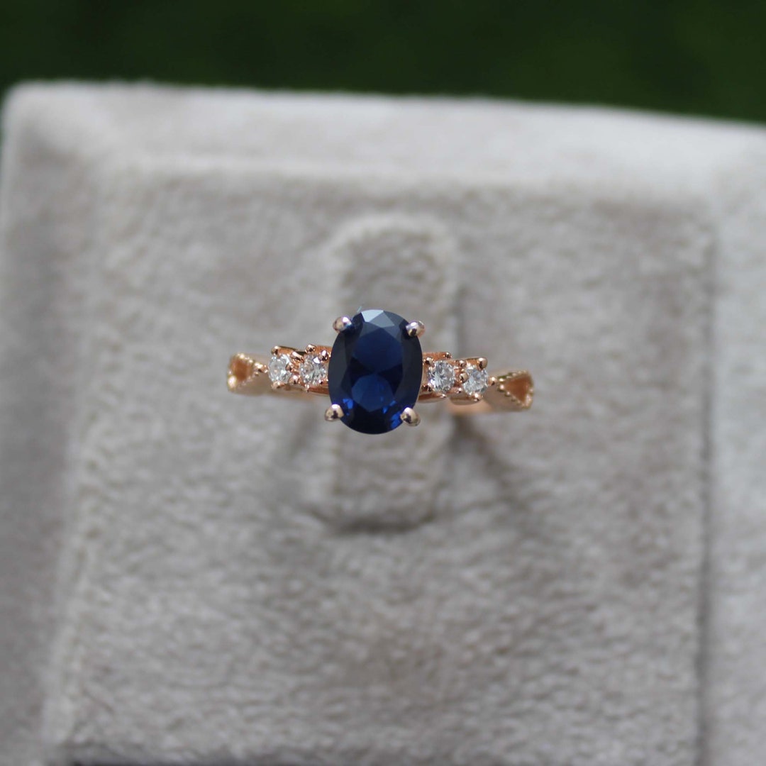Sapphire Ring, Blue Sapphire Silver Ring, Gemstone Ring, Birthstone ...