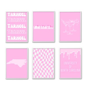 UNC Chapel Hill Pink Printable Posters for Dorm Room - Etsy