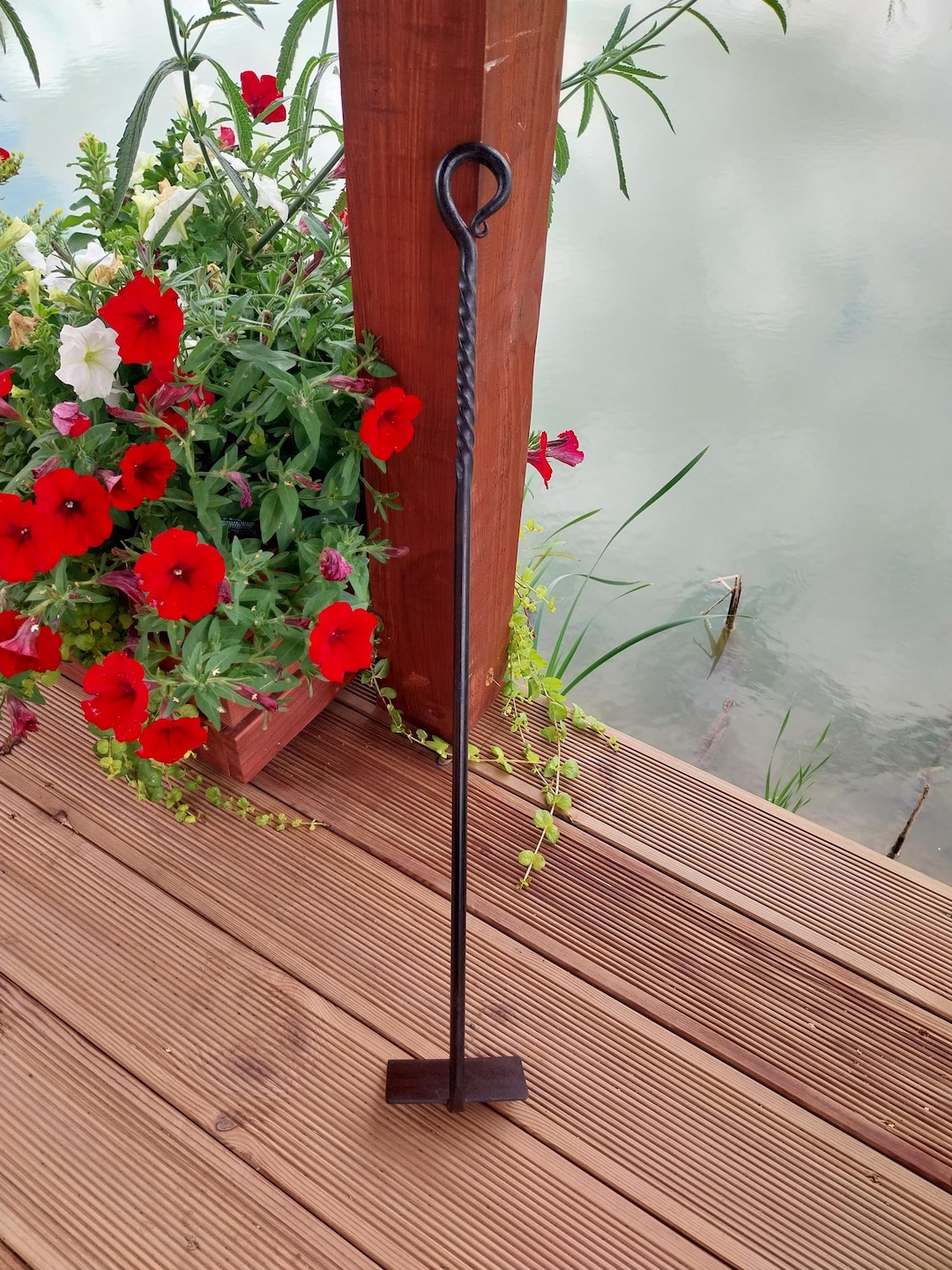 Hand Forged Iron Fire Rake.wrought Iron Wood Stove Rake.ash Rake.rustic ...