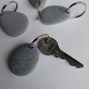 One Piece Natural Beach Stone Keychain.1 PCS. Sea Rock Keyring. Key Fob ...