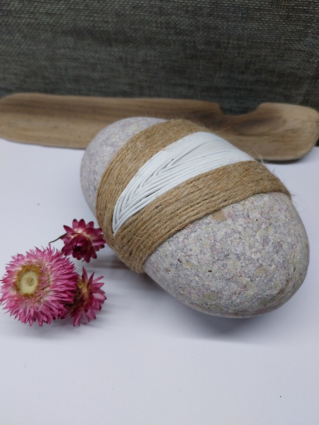 Large Wrapped Rock.wrapped Stone Paperweight.zen Stone. - Etsy