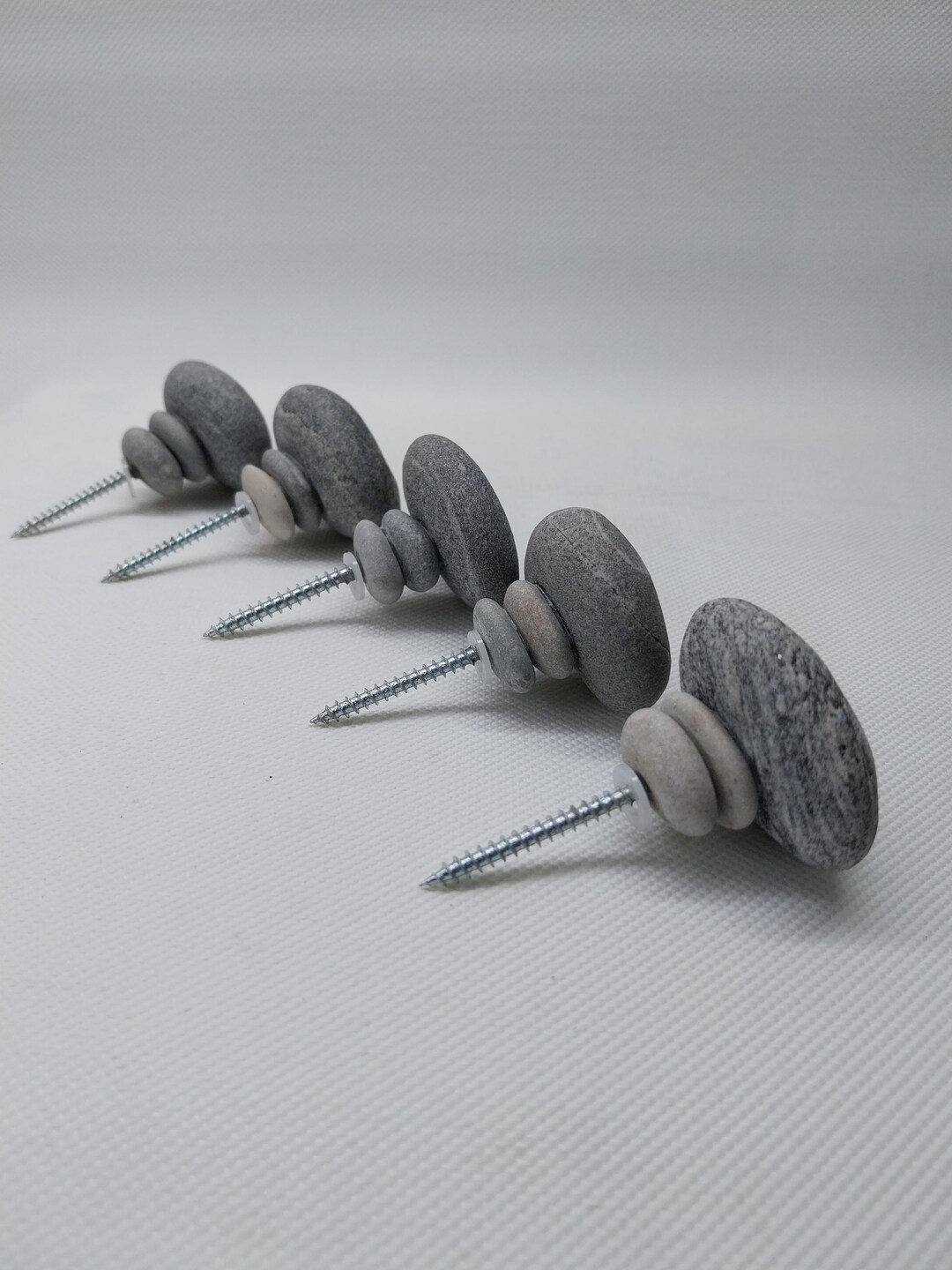 Set of 5 Stone Wall Hooks.small Beach Stone Wall Hooks. - Etsy