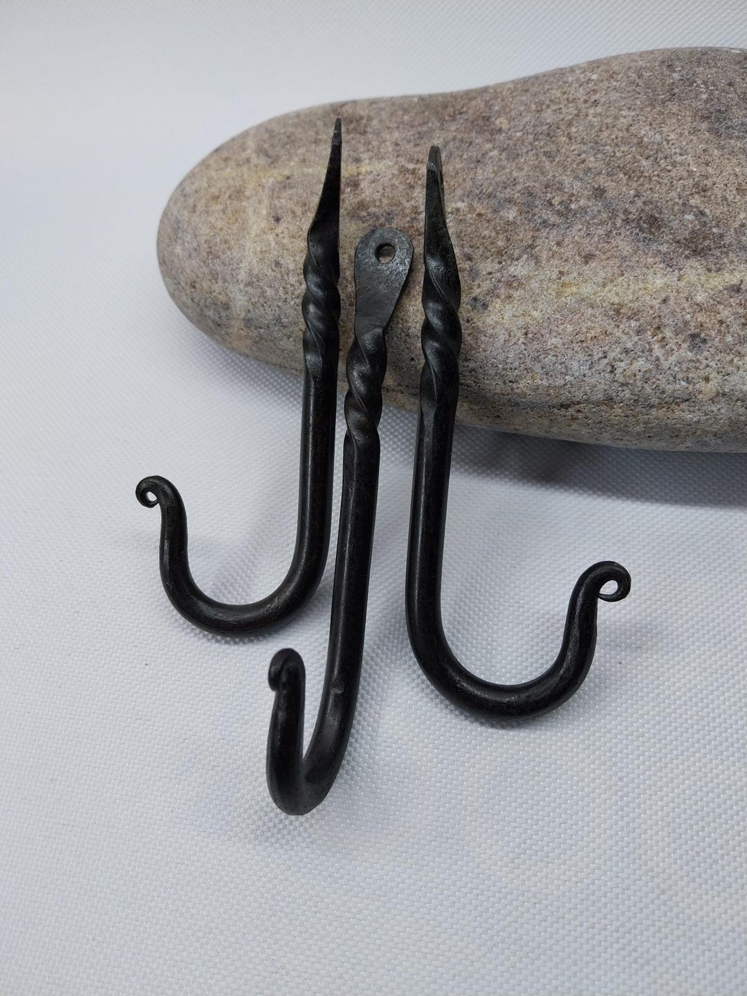 Hand Forged Iron Wall Hook.wrought Iron Kitchen Hook.twisted Hook for Fireplace Poker.hook for ...