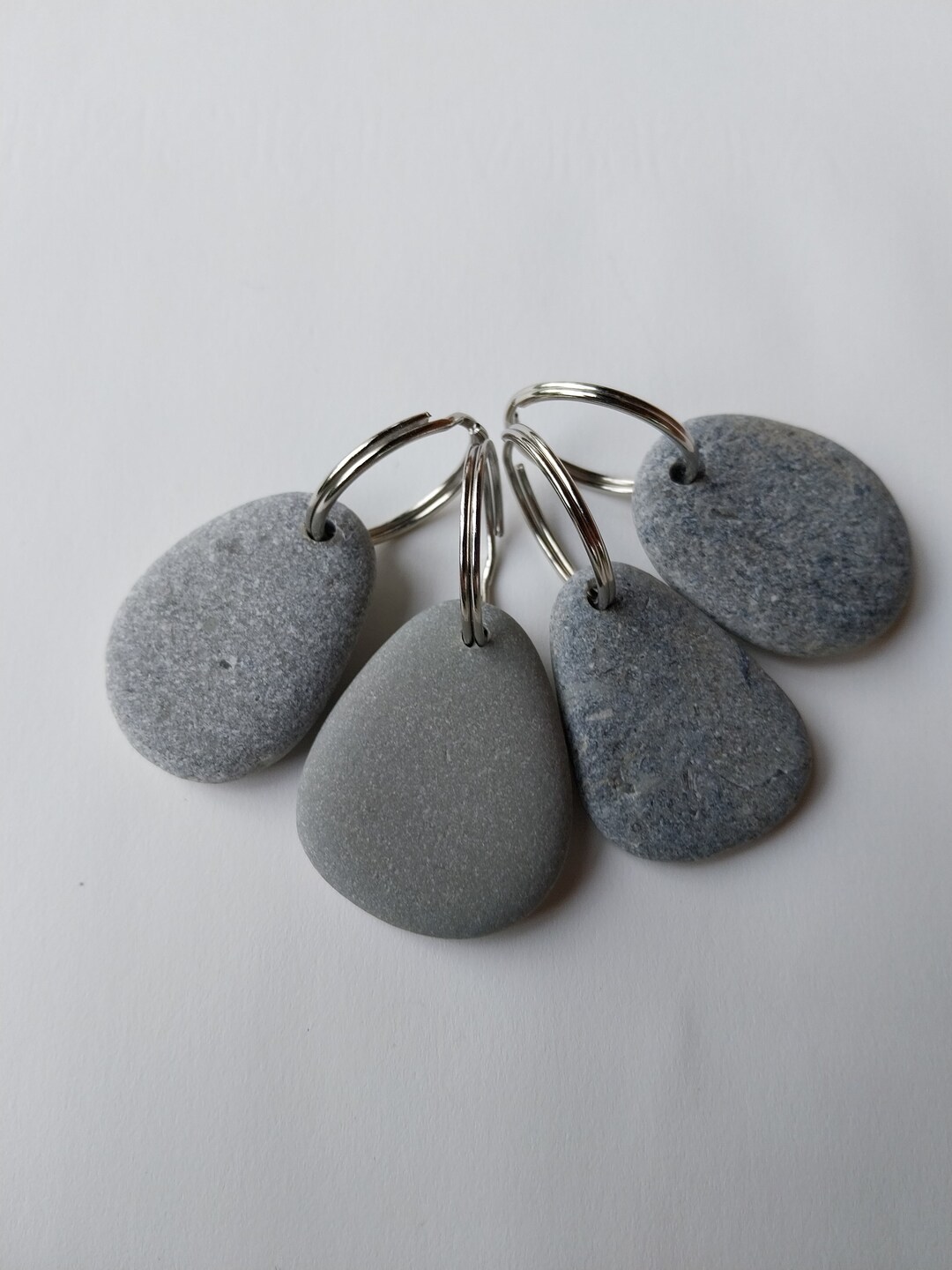 One Piece Natural Beach Stone Keychain.1 PCS. Sea Rock Keyring. Key Fob ...