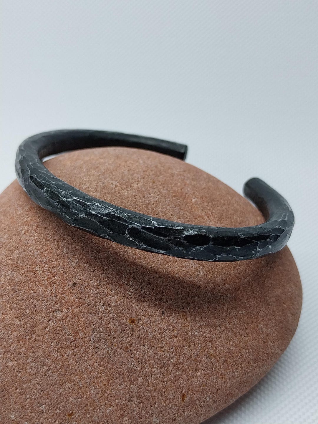 Hand Forged Iron Bangle.wrought Bracelet.hammered Black Iron Bangle ...