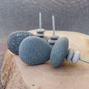 One Piece Stone Wall Hook. Small Stone Hanger.sea Stones From the ...