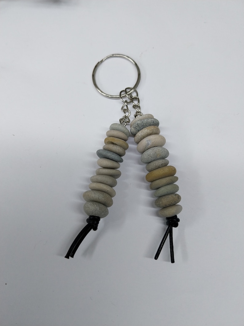 Stone Keychain.natural Beach Stone Key Ring.pebble Key Chain. - Etsy