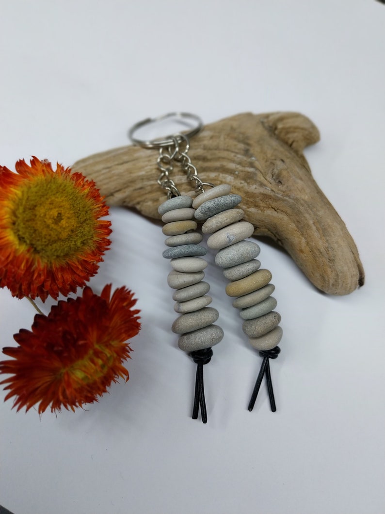 Stone Keychain.natural Beach Stone Key Ring.pebble Key Chain. - Etsy