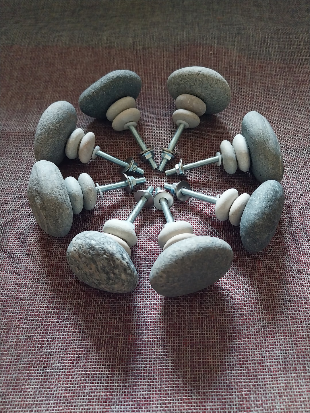 One Piece Stone Knob. Rock Drawer Pull. Beach Stone Furniture Knob. Pebble Cabinet Handle - Etsy