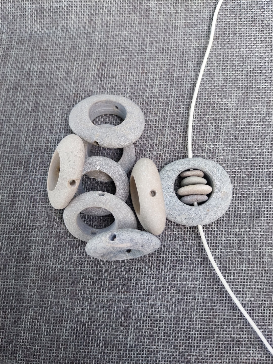 One Piece Drilled Sea Stone for Craft.hole 18mm 0.70in Natural Beach ...