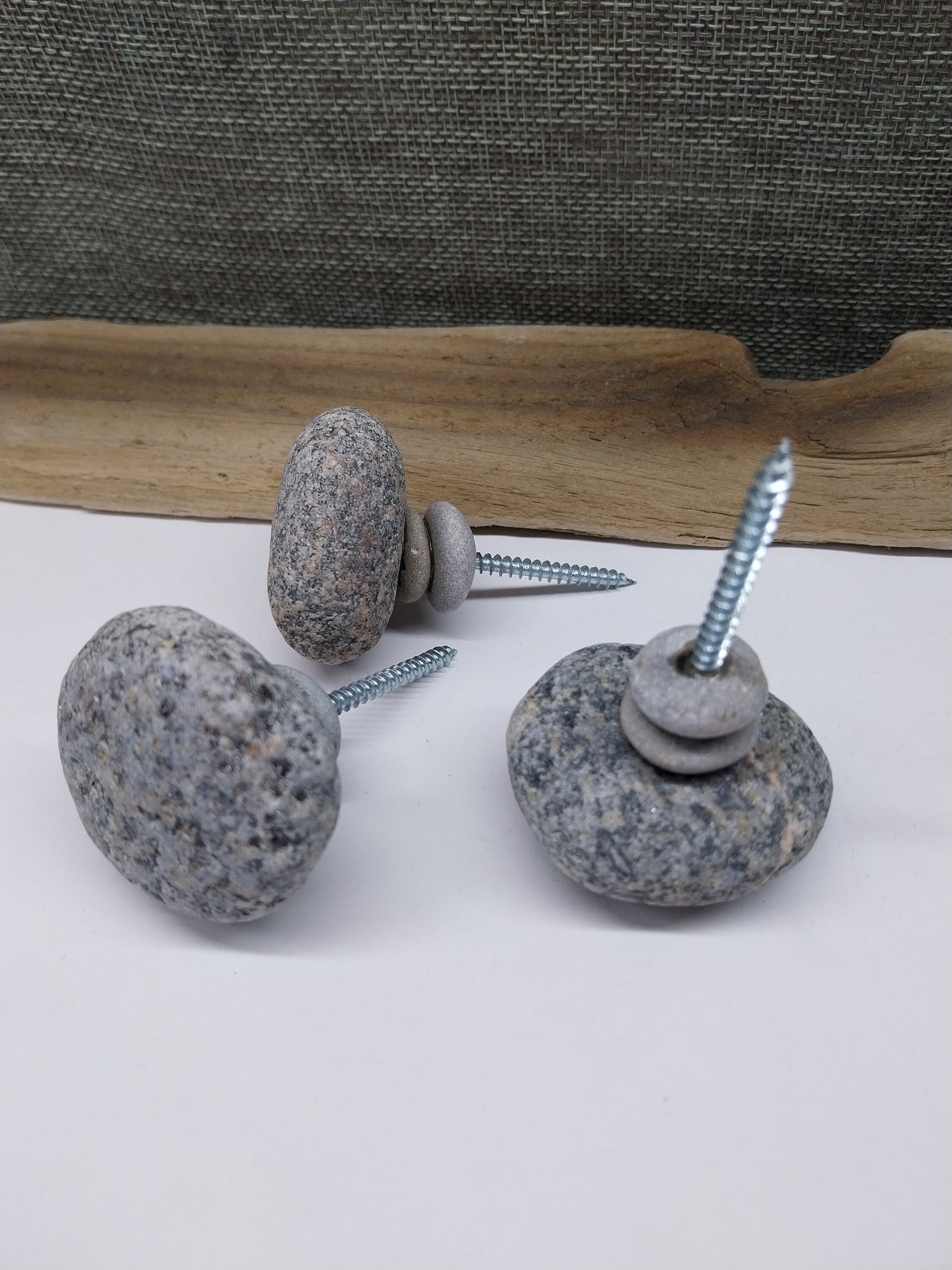 Three Pieces Beach Stone Wall Hooks.sea Rock Towel Hooks. - Etsy