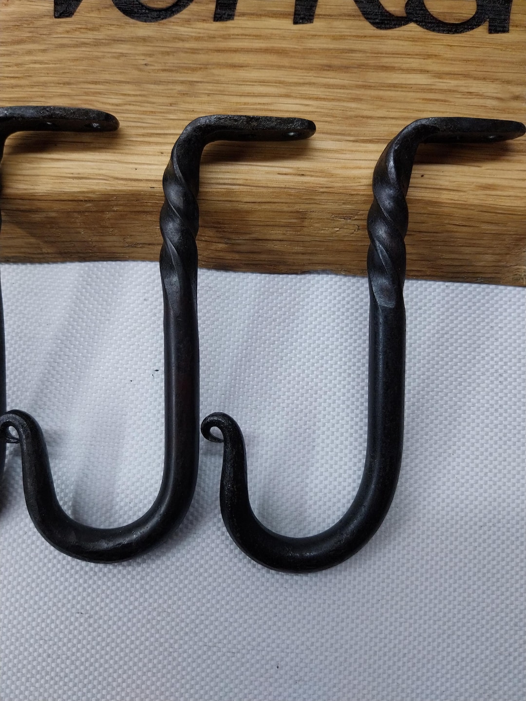 Hand Forged Iron Under Counter Hook. Under Shelf Hook.mug Cup Hook ...