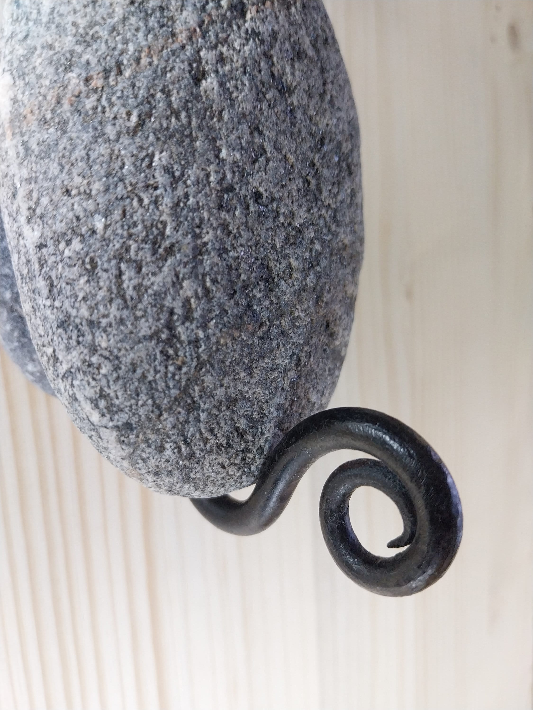Door Knocker.hand Forged Iron and Sea Stone Door Knocker.front Door ...