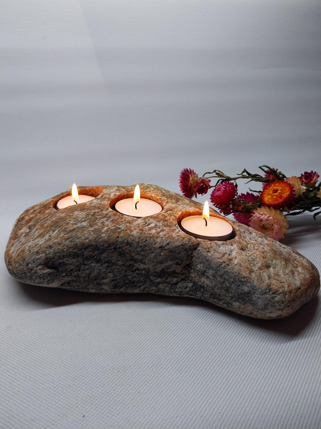 Large Sea Rock Tea Light Holder.beach Stone Candleholder.rustic Tealight Candle Holder. - Etsy