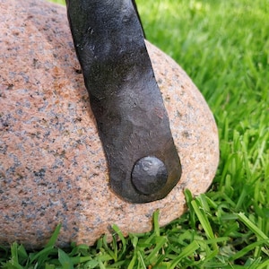 Heavy Door Stop With Hand Forged Iron Handle.rustic Large Doorstop ...